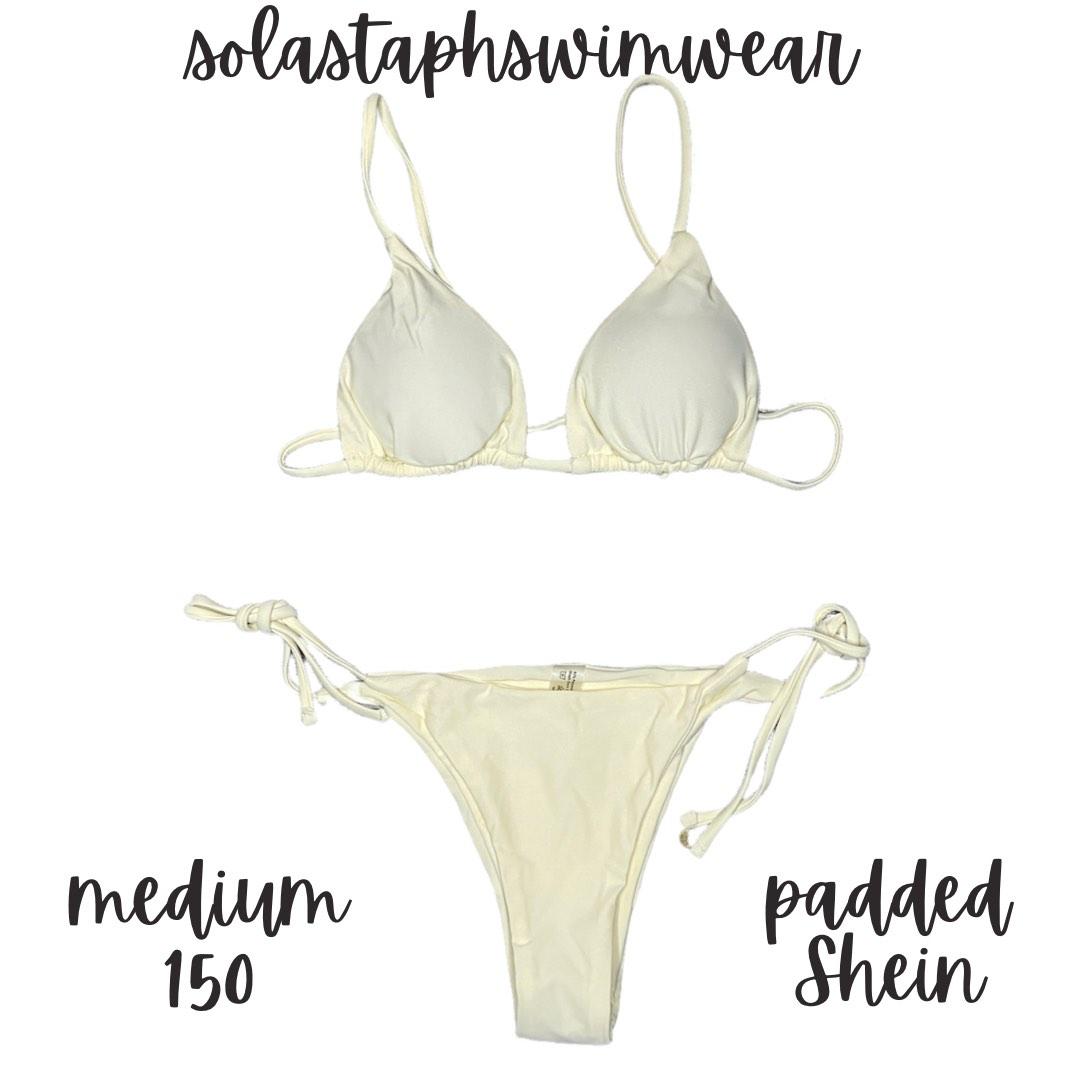 Shein Cream String Bikini, Women's Fashion, Swimwear, Bikinis ...