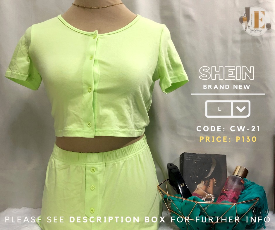 SHEIN Neon Green Coordinates (M-L), Women's Fashion, Dresses & Sets ...