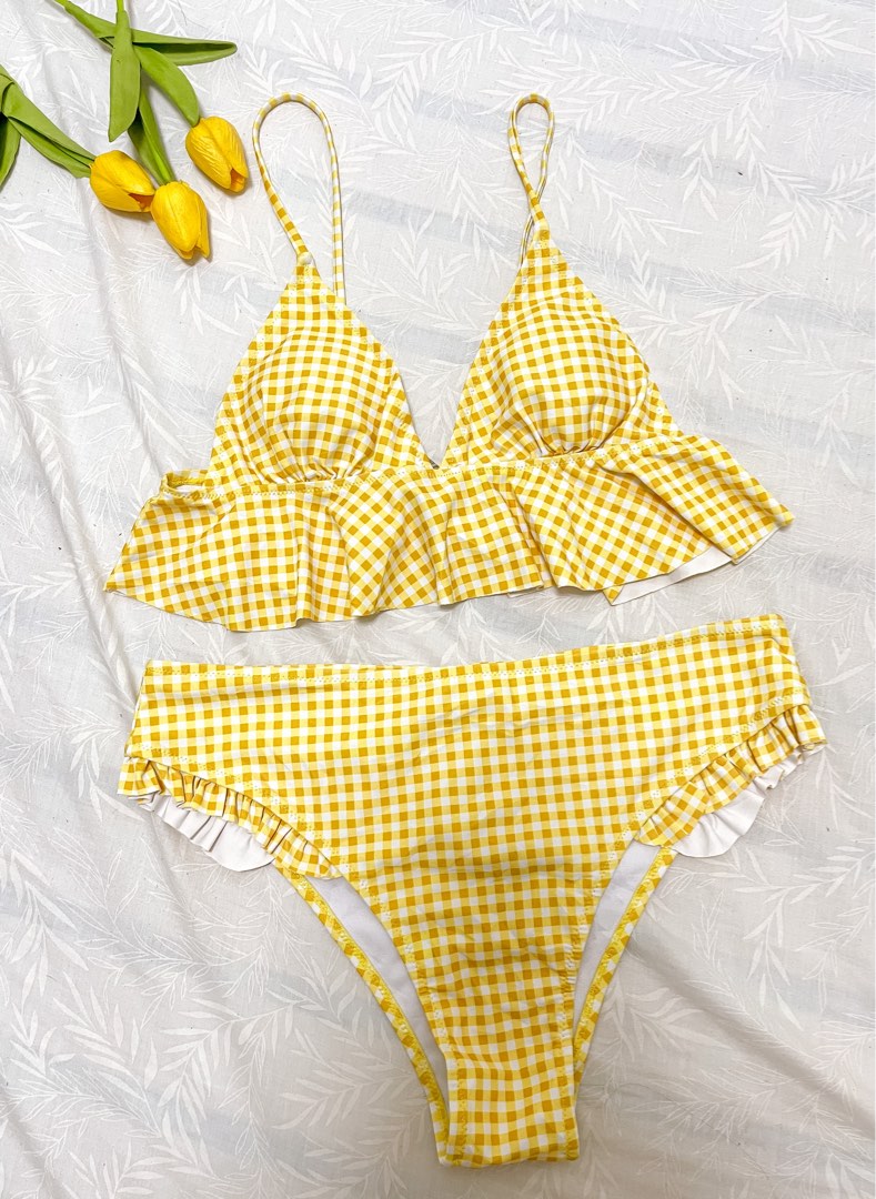 Shein yellow bikini, Women's Fashion, Swimwear, Bikinis & Swimsuits on ...