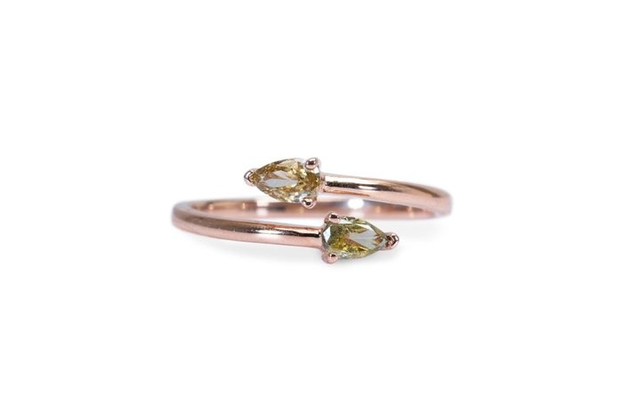 Stunning 2 Stone Open Ring Made from 18k Rose Gold with 0.32 total ...