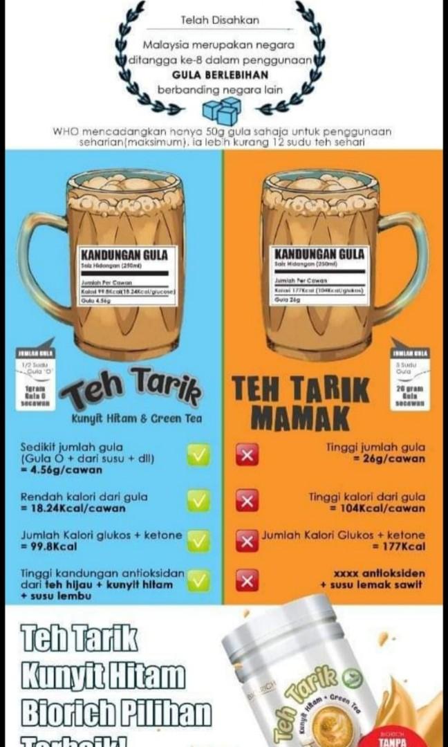 Teh tarik kunyit Hitam - Bio Rich, Food & Drinks, Beverages on Carousell