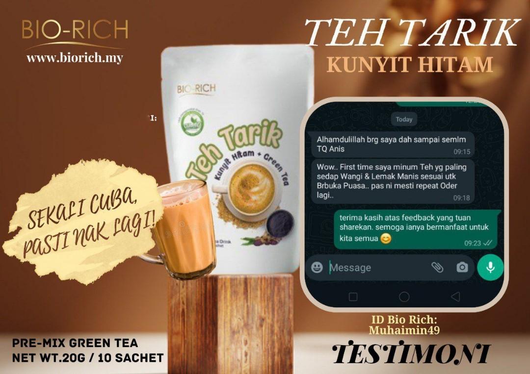 Teh tarik kunyit Hitam - Bio Rich, Food & Drinks, Beverages on Carousell