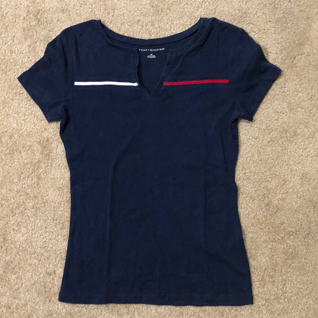 Tommy Hilfiger Basic Navy Blue Top, Women's Fashion, Tops, Shirts on ...
