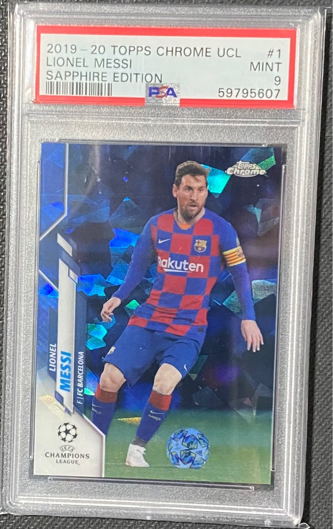 Topps Soccer Card 2020 Chrome Sapphire Lionel Messi FC Barcelona PSA 9 ...