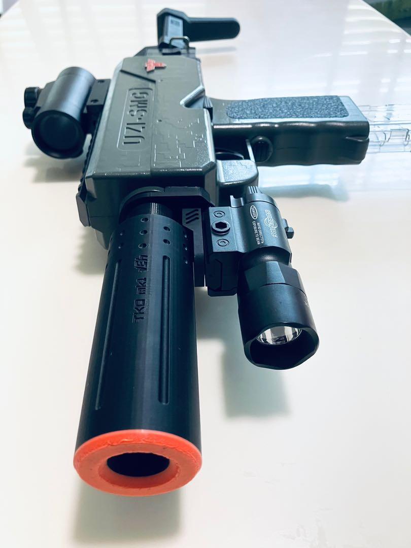 Toy Nerf UZI Blaster X Wolfenstein New Order Theme with custom tactical ...