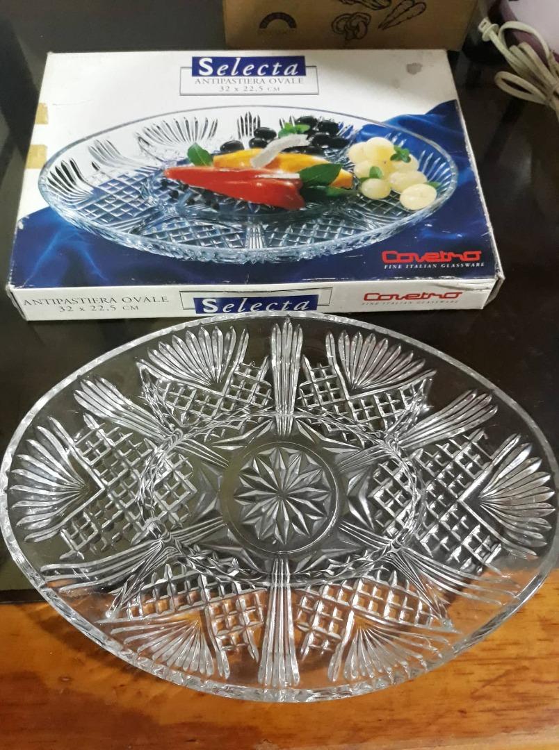 Vintage Covetro Italy Pressed Glass Divided Serving Tray Pineapple ...