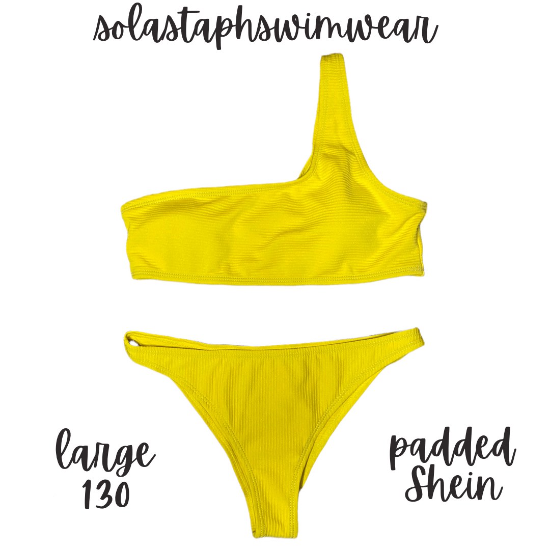 Yellow One Shoulder Bikini, Women's Fashion, Swimwear, Bikinis ...