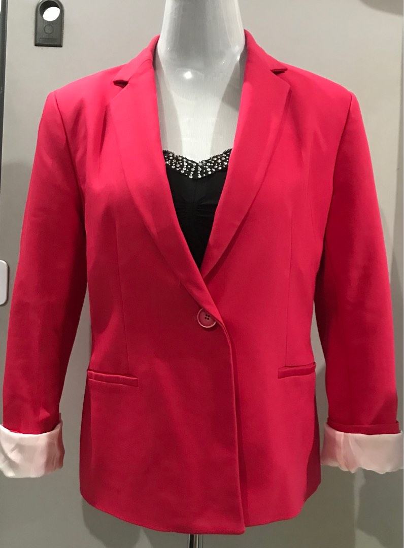 Zara Red Blazer Womens Fashion Coats Jackets And Outerwear On Carousell