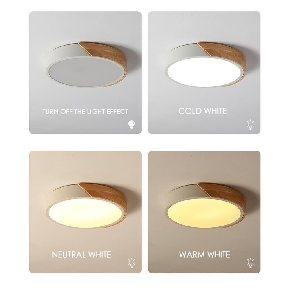 3 tone LED Ceiling light with Wood Frame, Furniture & Home Living ...