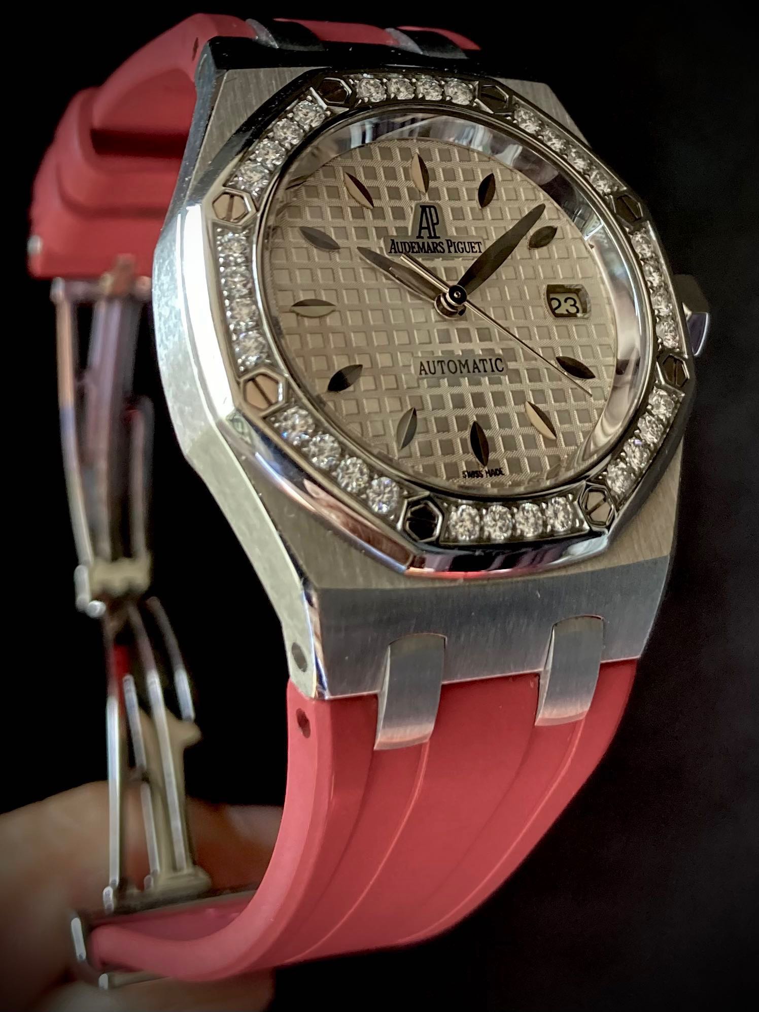 AP Audemars Piguet Lady Royal Oak Diamond Automatic Watch on AP pink ...