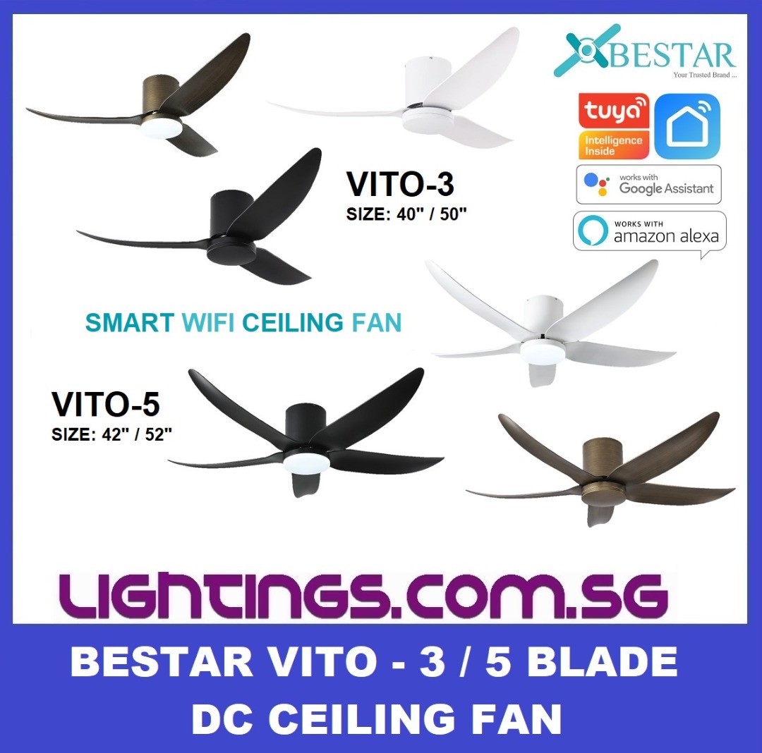 Bestar Vito 3 / 5 blades -SMART Wifi Fan, Furniture & Home Living ...