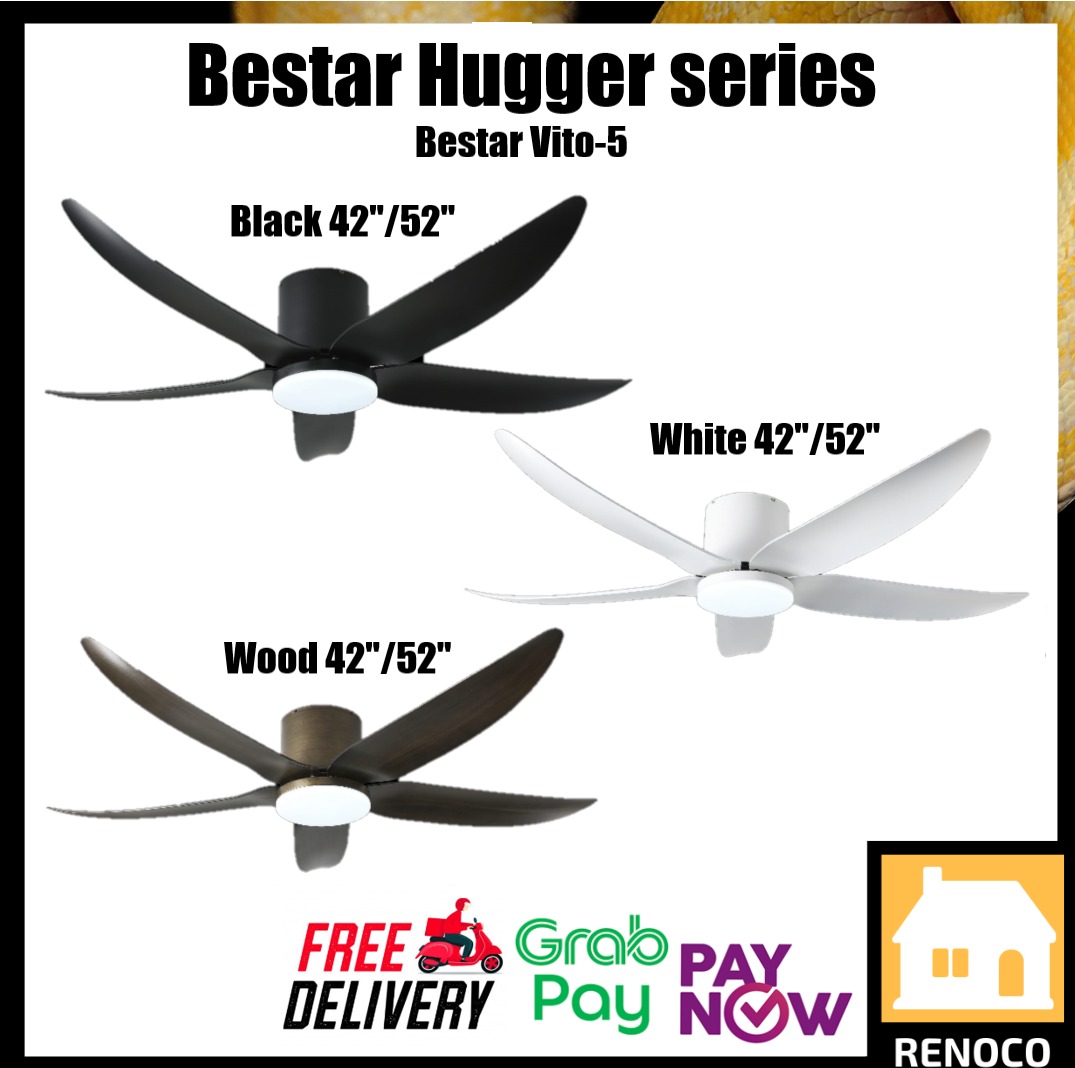 Bestar Vito 5 blades ceiling fan hugger series, Furniture & Home Living ...