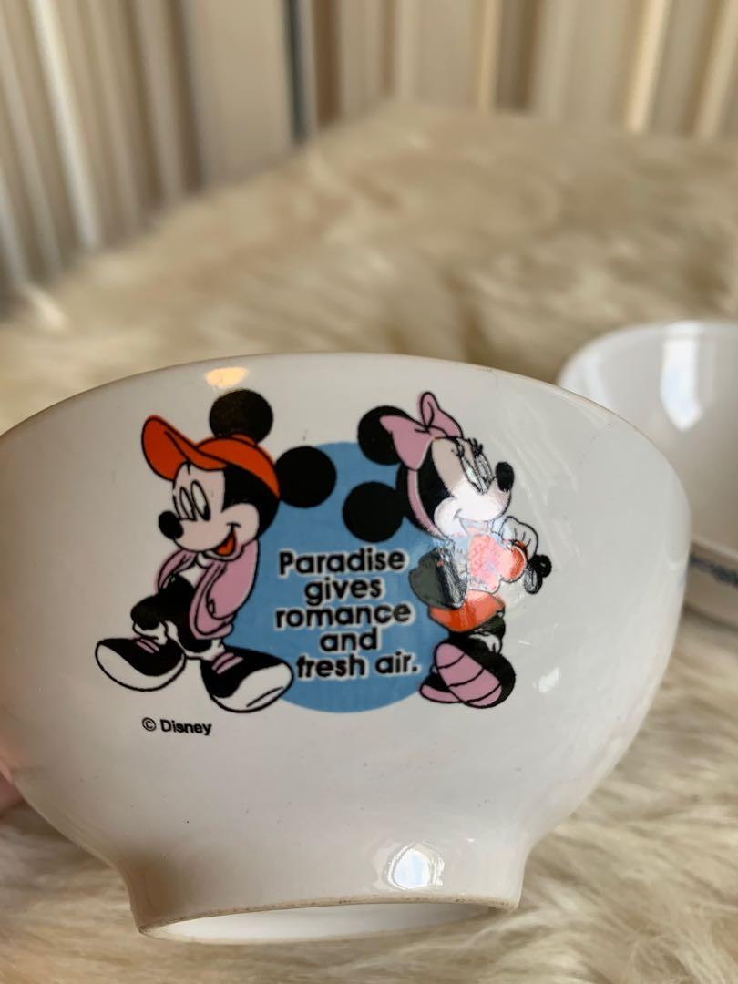 bowl set of 2 Mickey Mouse Minnie Mouse, Furniture & Home Living ...