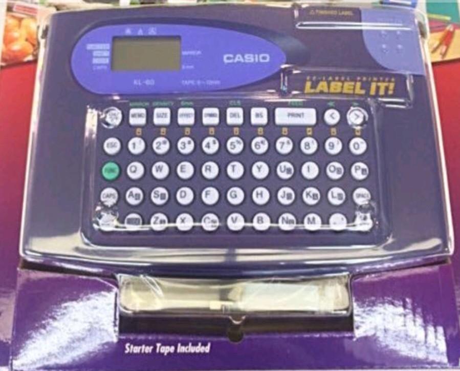 CASIO EZ Label Printer KL-60 with 9mm tape included, Hobbies & Toys ...
