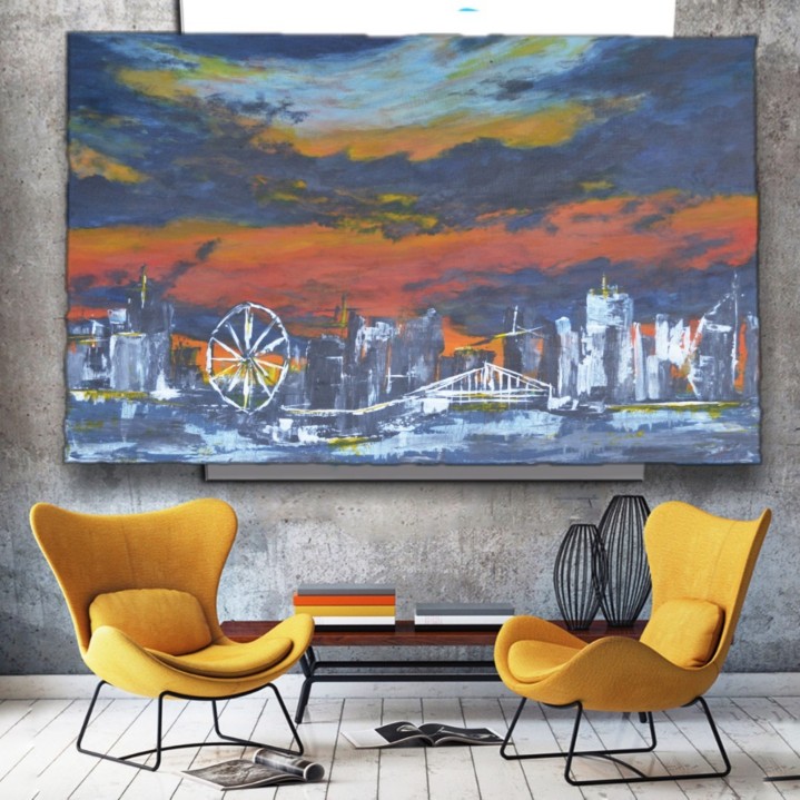 "CHASING DAYLIGHT" ACRYLIC PAINTING LOWEST PRICE and COA (w/ freebie ...