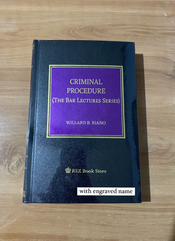 Criminal Procedure (The Bar Lecture Series) 2019 Edition by Willard ...