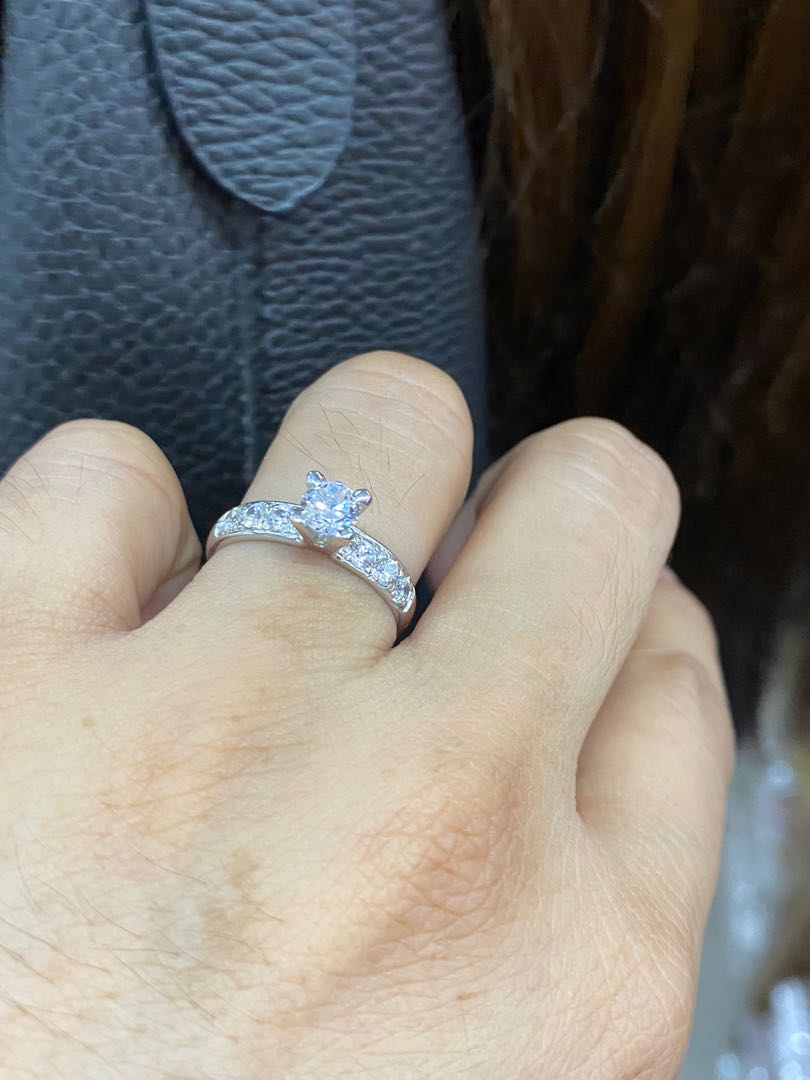 Custom made Engagement Ring in Premium signity stones, Women's Fashion ...