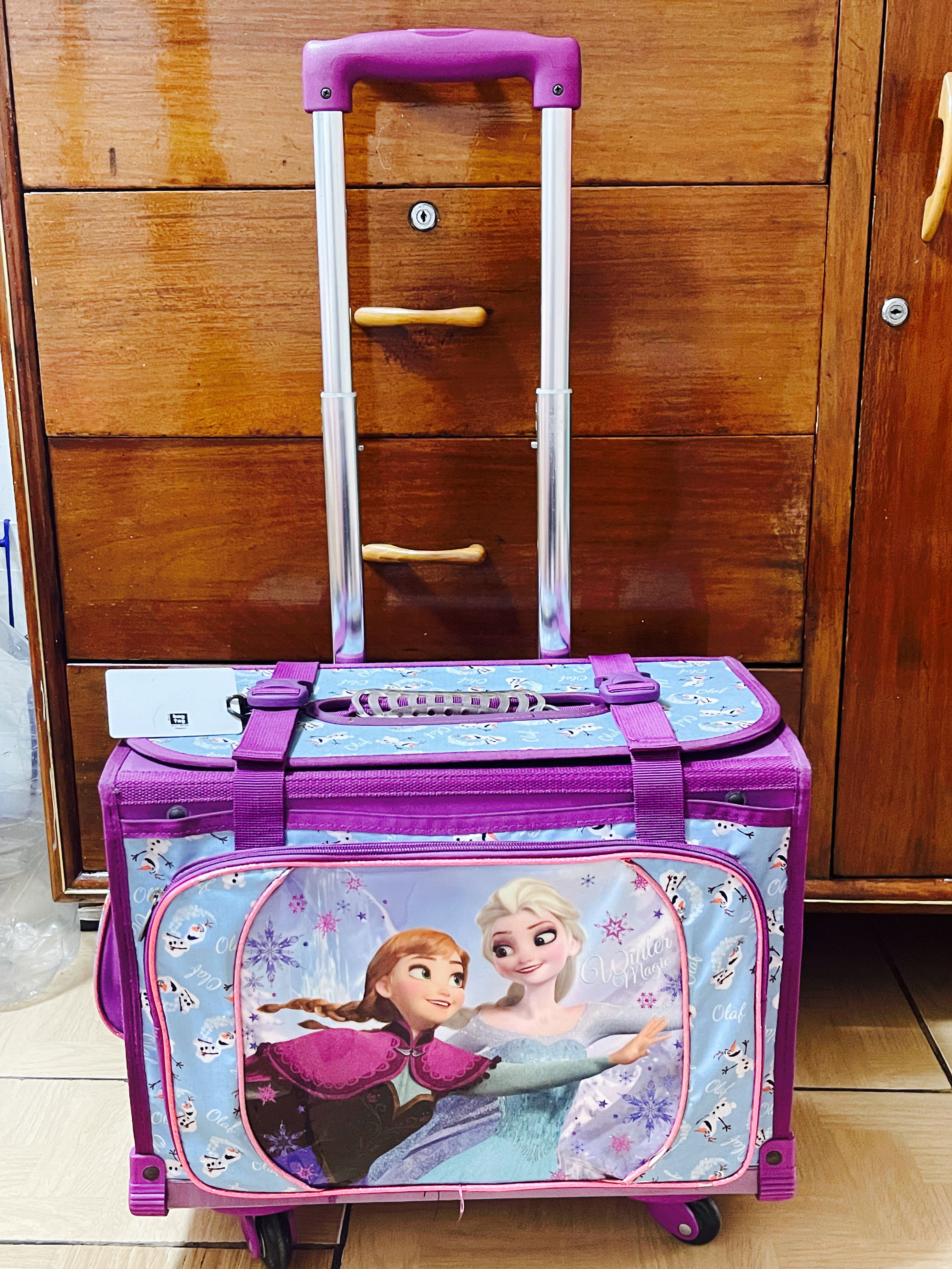 Disney Frozen 7 wheels Trolley School Bag, Babies & Kids, Going Out ...