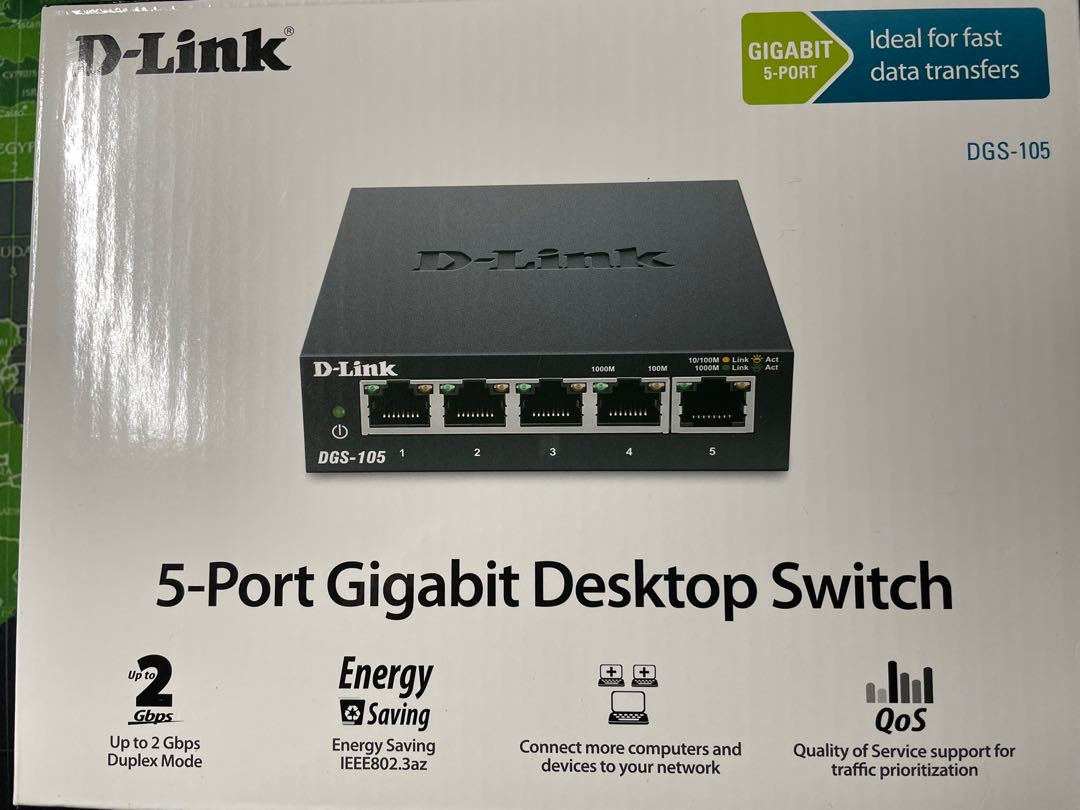 DLINK DGS-105 5-PORT GIGABIT DESKTOP SWITCH METAL CASING, Computers ...