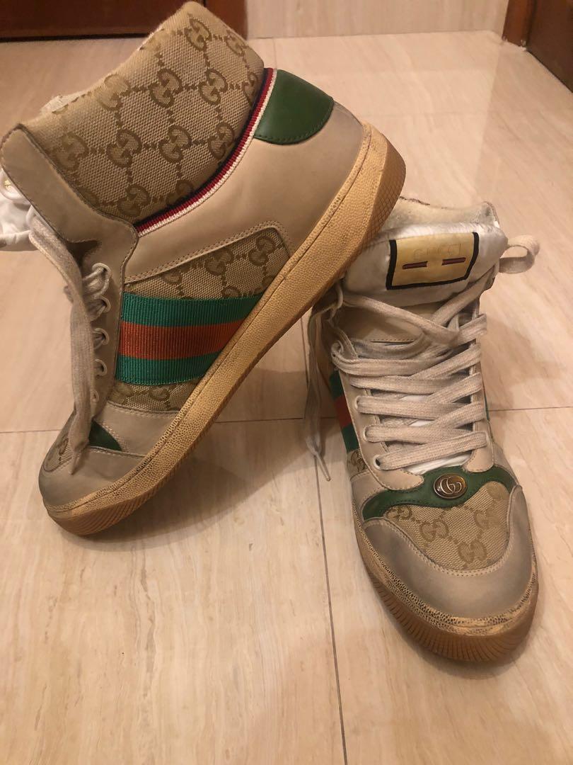 Gucci Shoe screener high top, Luxury, Sneakers & Footwear on Carousell