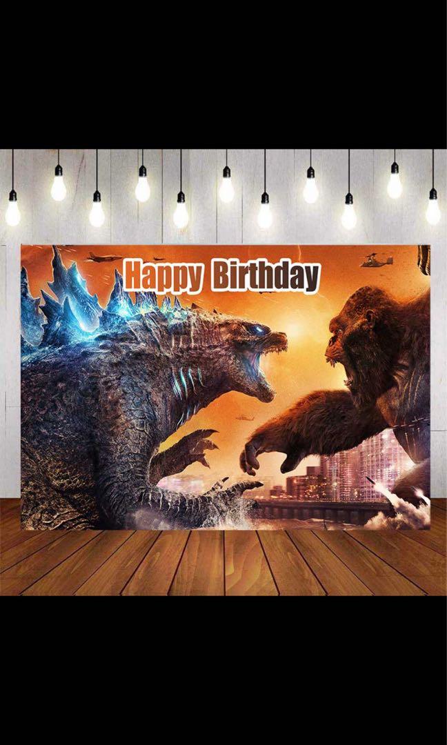 Happy birthday banner (Godzilla theme), Hobbies & Toys, Toys & Games on ...