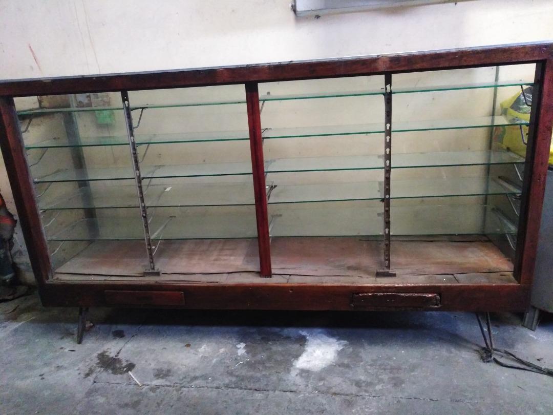 Heavy duty wood/glass stante display, Furniture & Home Living ...