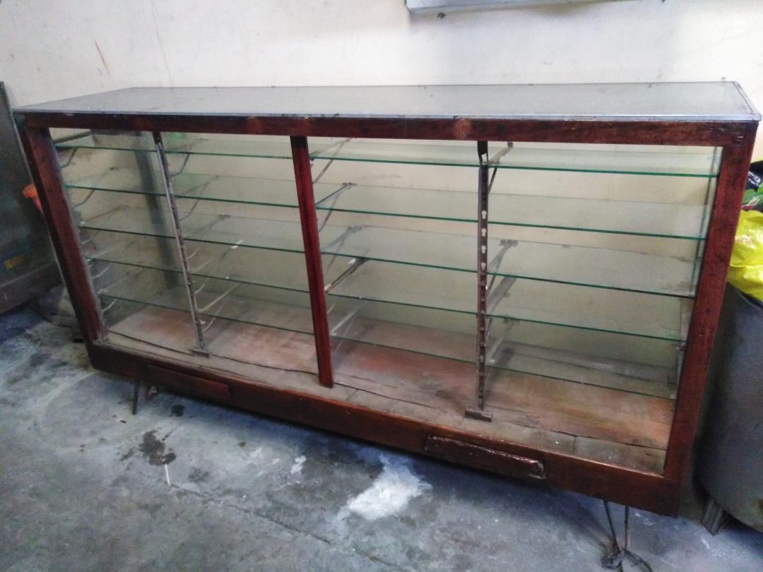 Heavy duty wood/glass stante display, Furniture & Home Living ...