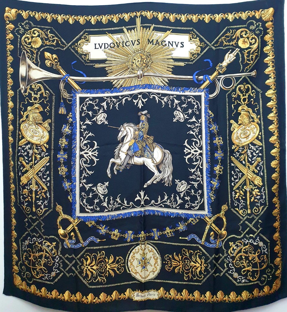 HERMES Louis XIV - Ludovicus Magnus Silk Scarf (100% Authentic ...