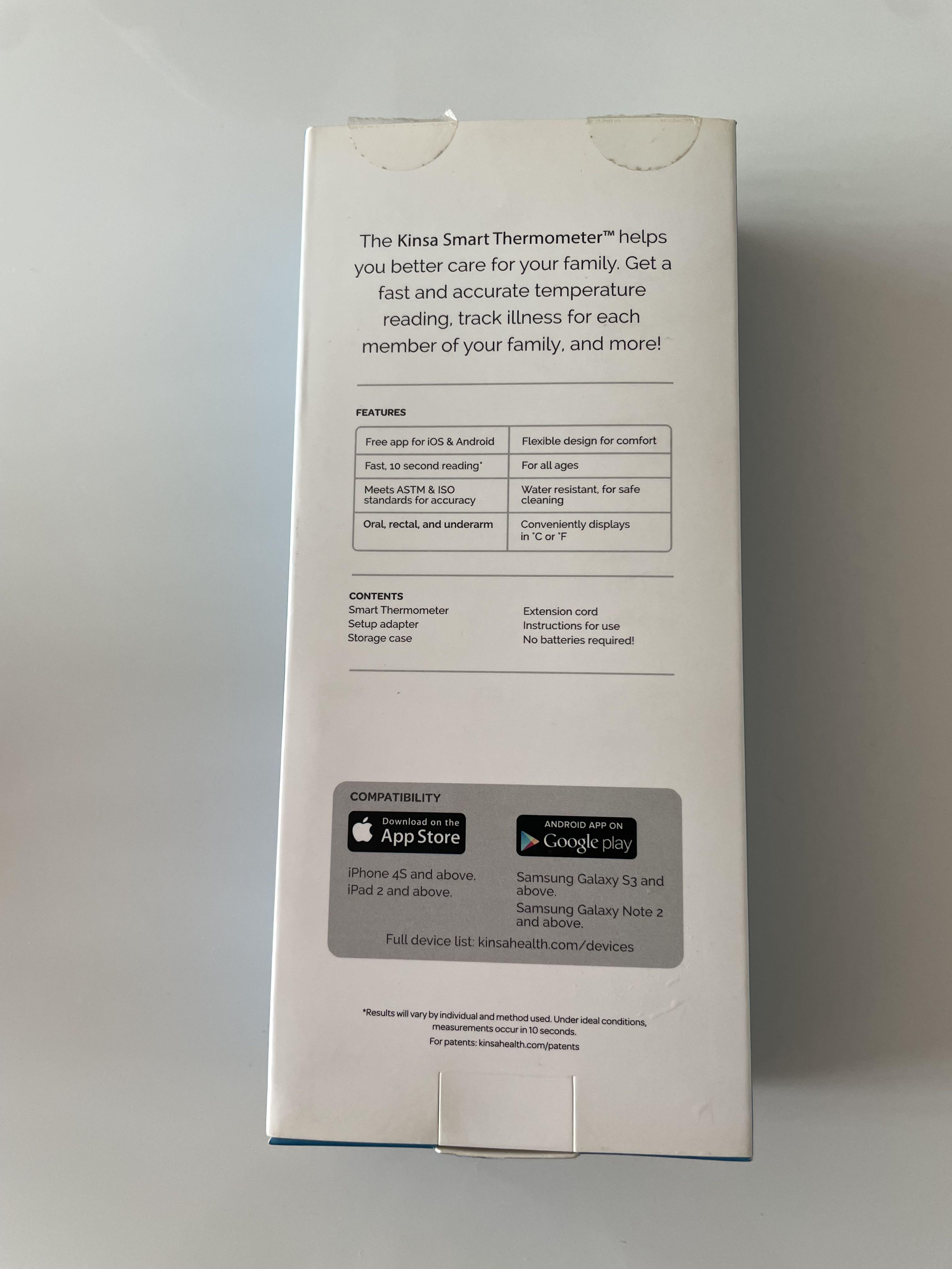 KINSA Smart Stick Digital Thermometer | Downloadable App (Free), Health ...