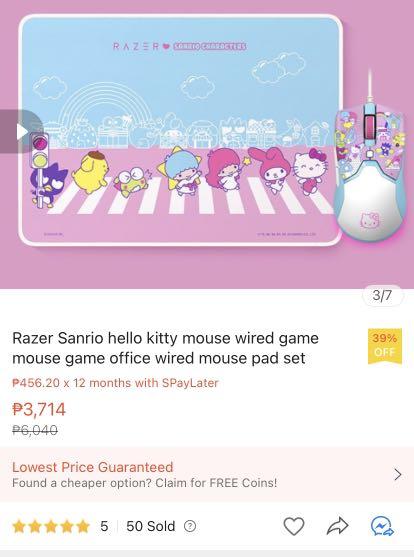Limited Edition Razer Sanrio Hello Kitty Mousepad (Razer x Sanrio Viper ...