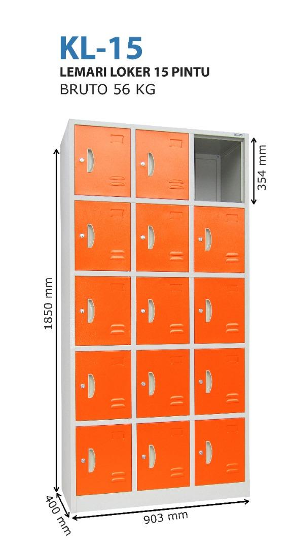 LOKER 15 PINTU LOCKER KL15 Kozure LEMARI KABINET BESI LOKER KARYAWAN, Perabotan Rumah di Carousell