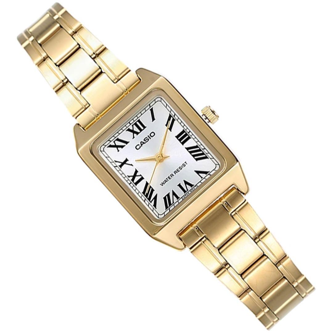 Lowest Price Casio Gold Womens Rectangular Stainless Steel LTP-V007G-9B LTP-V007G-9BUDF LTPV007G ...