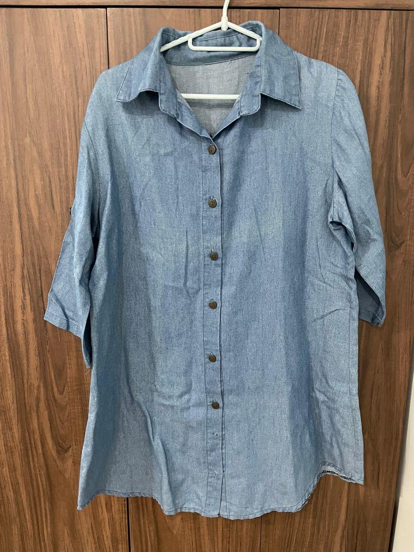 Maong color above the knee dress, Women's Fashion, Dresses & Sets ...