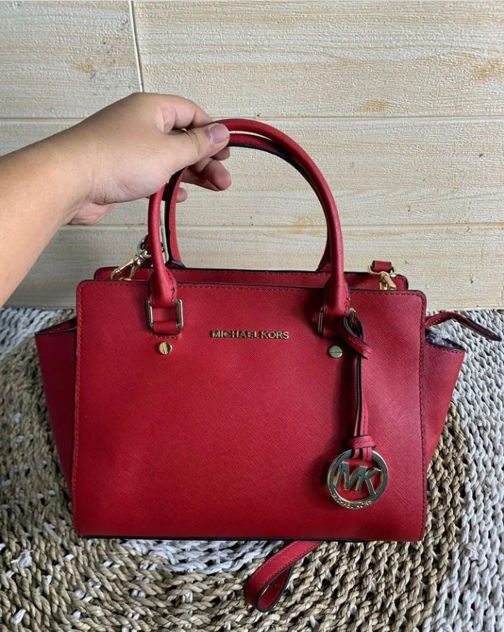 MICHAEL KORS FULL KULIT TAIGA, Fesyen Wanita, Tas & Dompet di Carousell