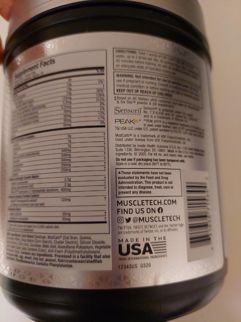 muscletech cell tech elite, 健康及營養食用品, 健康補充品, 健康補充品 - 健美營養劑 - Carousell
