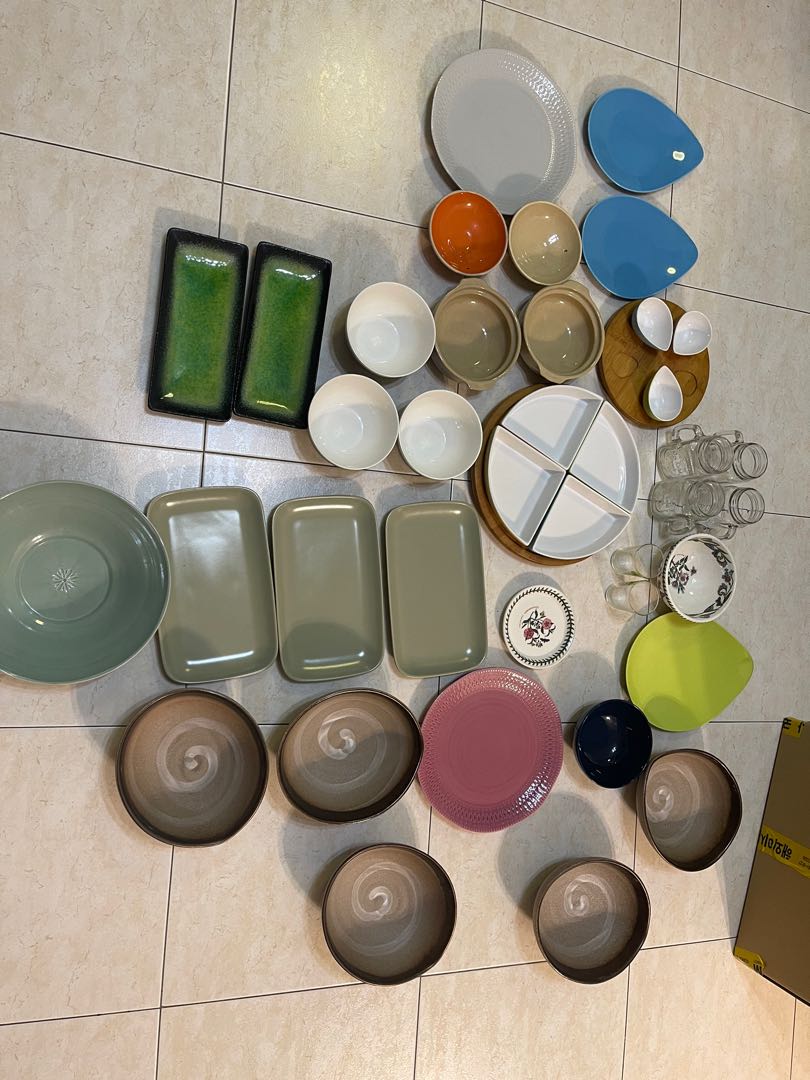 Plates & Bowls 35 plus pieces set, Furniture & Home Living, Kitchenware ...