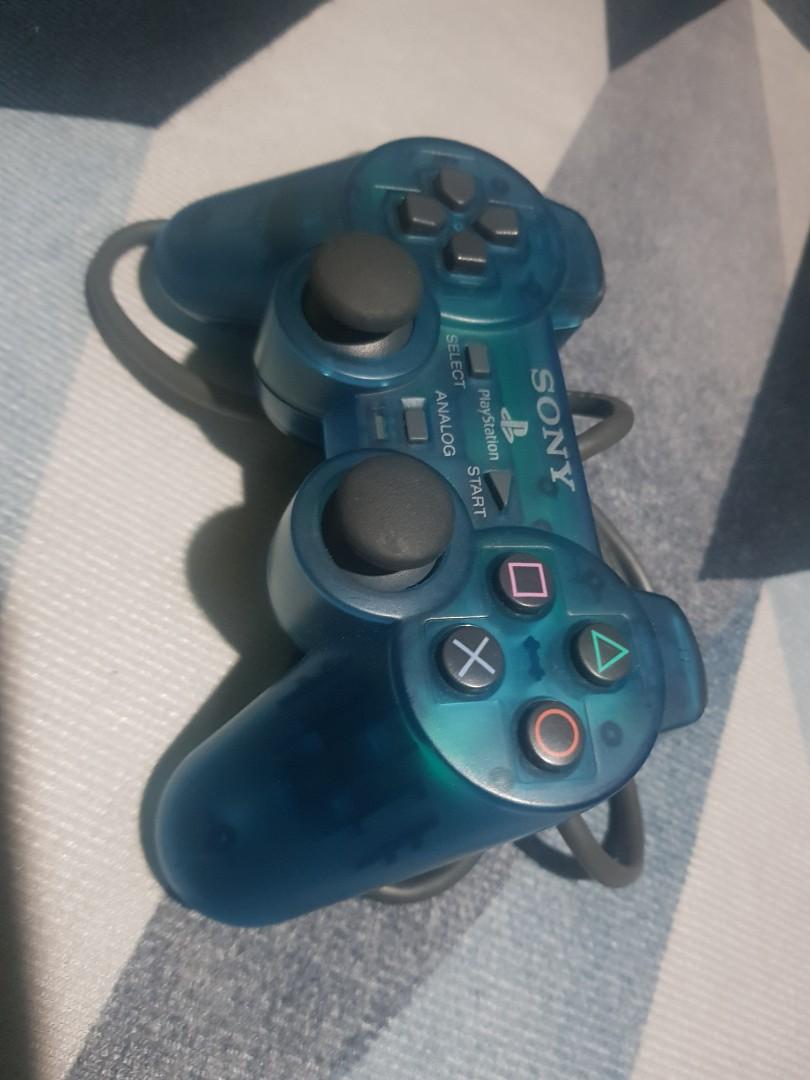 PS1 FAT CONTROLLER DS1 BLUE, Video Gaming, Gaming Accessories ...