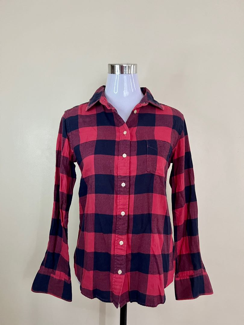 Red Flannel, Women's Fashion, Tops, Longsleeves on Carousell