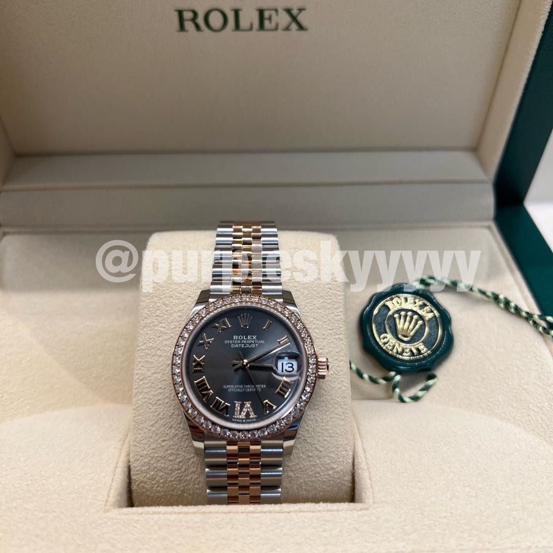 Rolex Datejust 31mm Oystersteel Everose Gold Diamonds Luxury