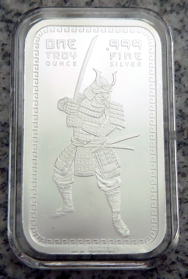 S7. Samurai Silver Bar 1 oz Silver + Capsule, 其他, 其他 - Carousell