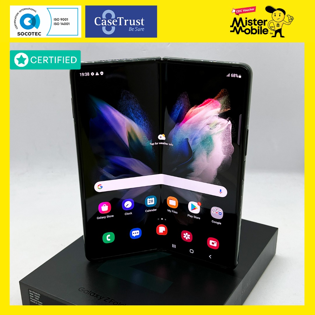Samsung Galaxy Z Fold 3 5G 256 256GB Phantom Green Local Used Set ...