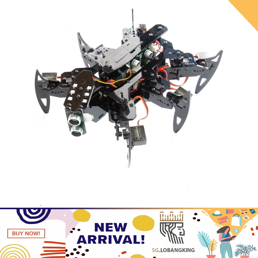 Sg Stock Adeept Hexapod Spider Robot Kit Compatible With Arduino Android App And Python Gui 