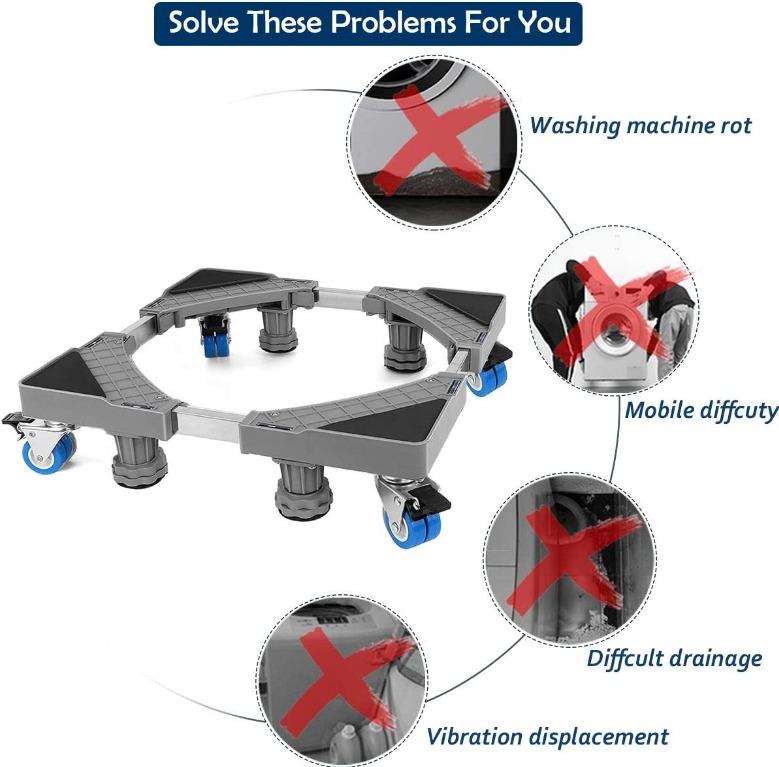 [sg stock] Mobile Roller, Washing Machine Stand Base,Mobile Base for ...