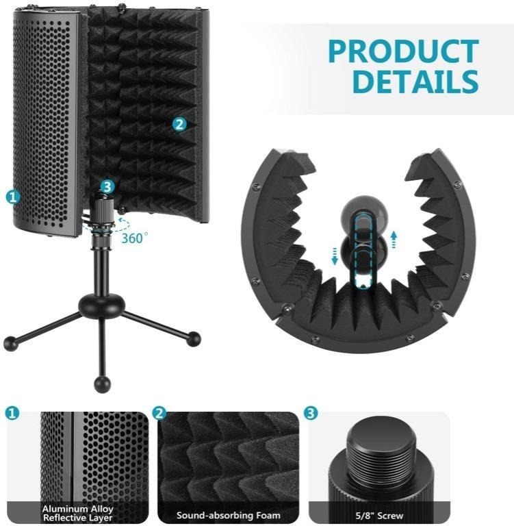 [SG stock] Neewer NW-13 Foldable Compact Microphone Isolation Shield ...