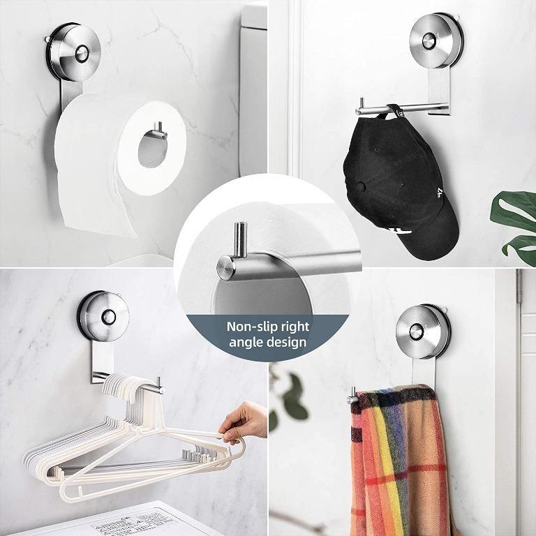 [sg Stock] Yohom Suction Cup Toilet Paper Holder Bathroom Hooks For