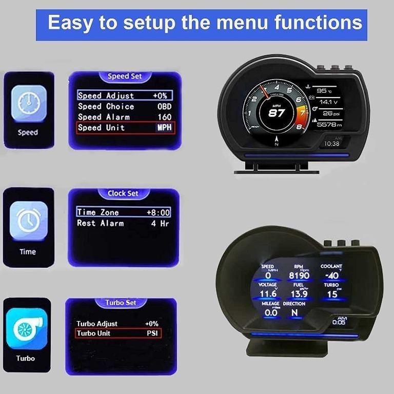 [SG stock] YUGUANG 4" Head up Display, Car HUD Display for Cars OBD2 ...