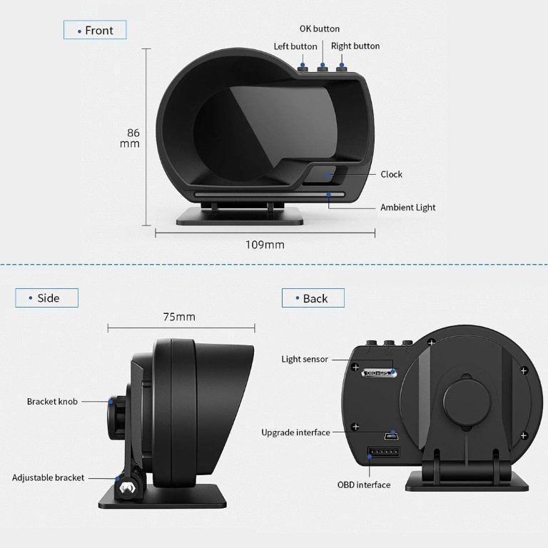 [SG stock] YUGUANG 4" Head up Display, Car HUD Display for Cars OBD2 ...