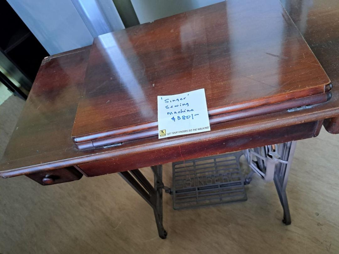 Singer Sewing Machine (Model 15k-80)/ Wooden Chest, Furniture & Home ...