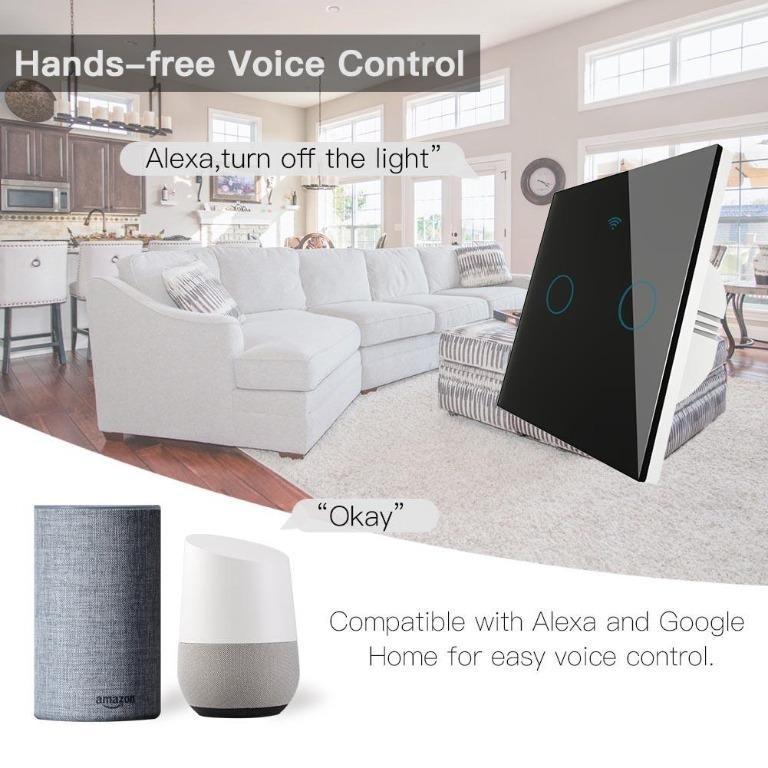 Single Fire Wifi Smart Wall 2 Gang Switch No Neutral Wire Needed [2871 ...