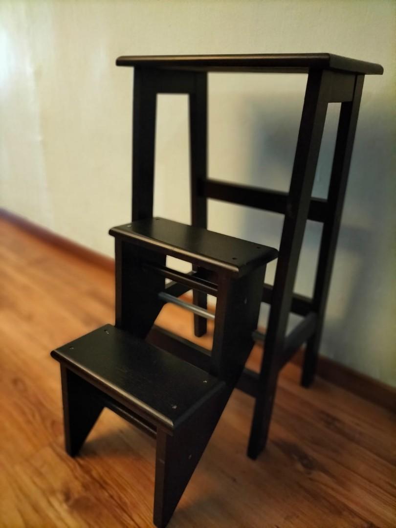 Solid wood step ladder stool, Furniture & Home Living, Furniture ...